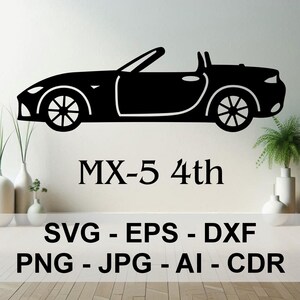 Mazda MX5 4th, Japan Sports Car, Silhouette, Dxf, Svg, Digital Files ...