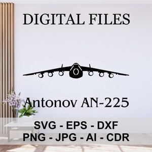 Antonov AN-225 Mrija DXF Svg Ai Png Cdr Plane Airplane - Etsy Australia