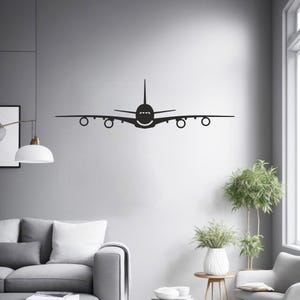 Airbus A380, Airplane Metal Wall Decor, Airplane Silhouette Decor ...