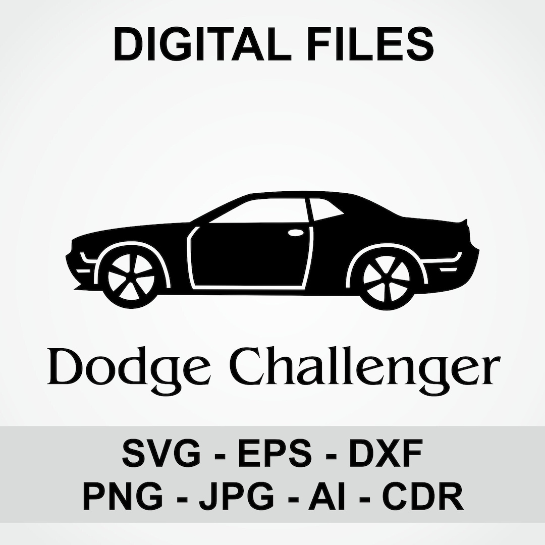 Dodge Challenger Dxf Svg Ai Png Cdr Digital Files Laser - Etsy