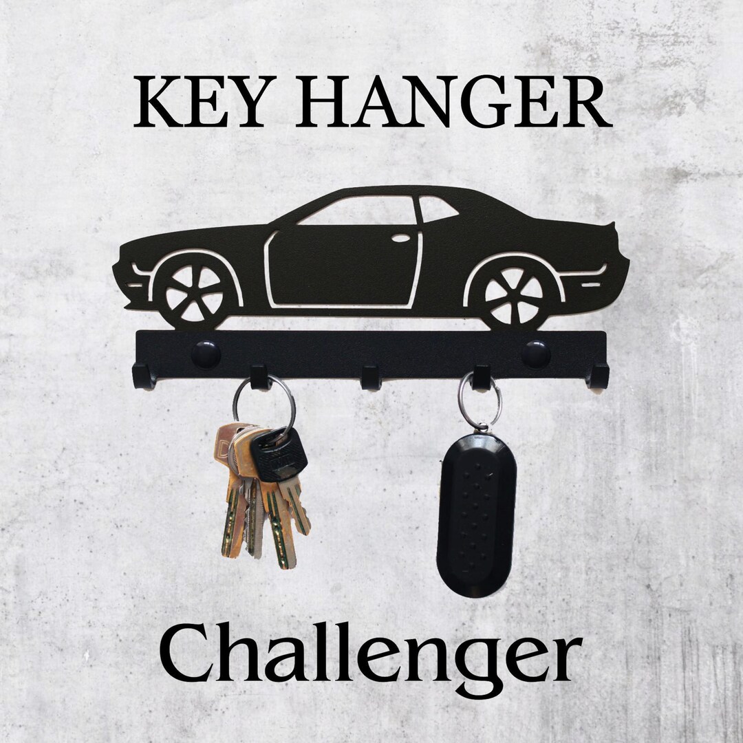 Challenger Key Rack, Car Theme Metal Wall Art, Gift, Metal Wall ...