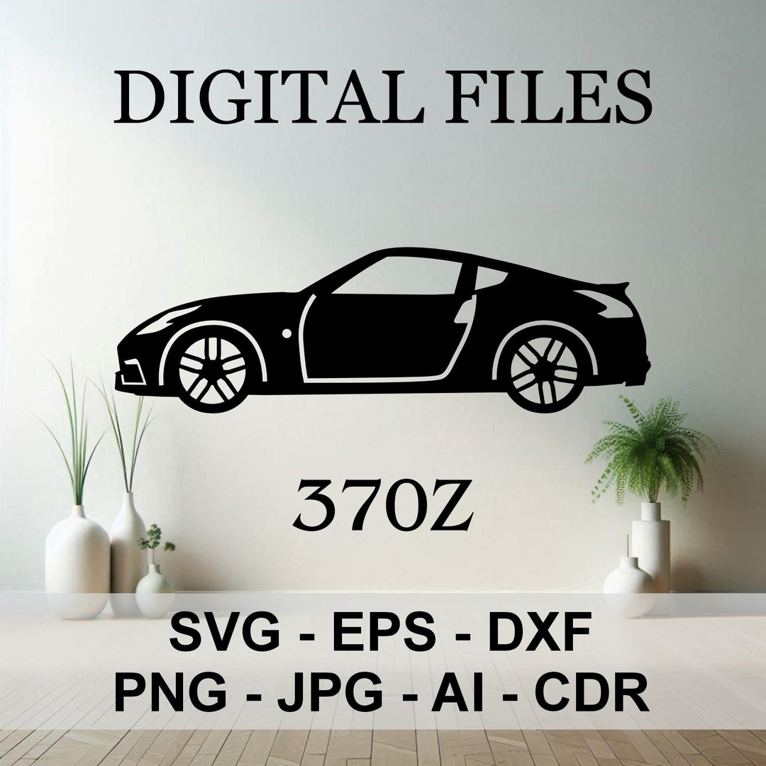 Nissan 370Z, Japan Sports Car, Silhouette, Dxf, Svg, Digital Files ...