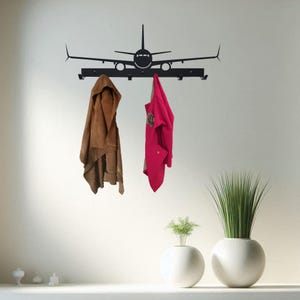 Boeing 737, Coat and Key Holder, Airplane Metal Wall Art, Wall Decor ...