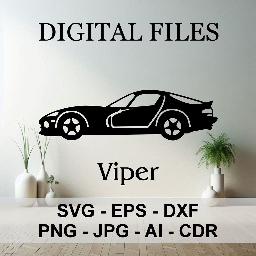 Viper, DXF, SVG, Ai, PNG, Cdr, Digital Files, Car, Laser Cut, Cnc ...
