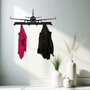 Boeing 737, Coat and Key Holder, Airplane Metal Wall Art, Wall Decor ...