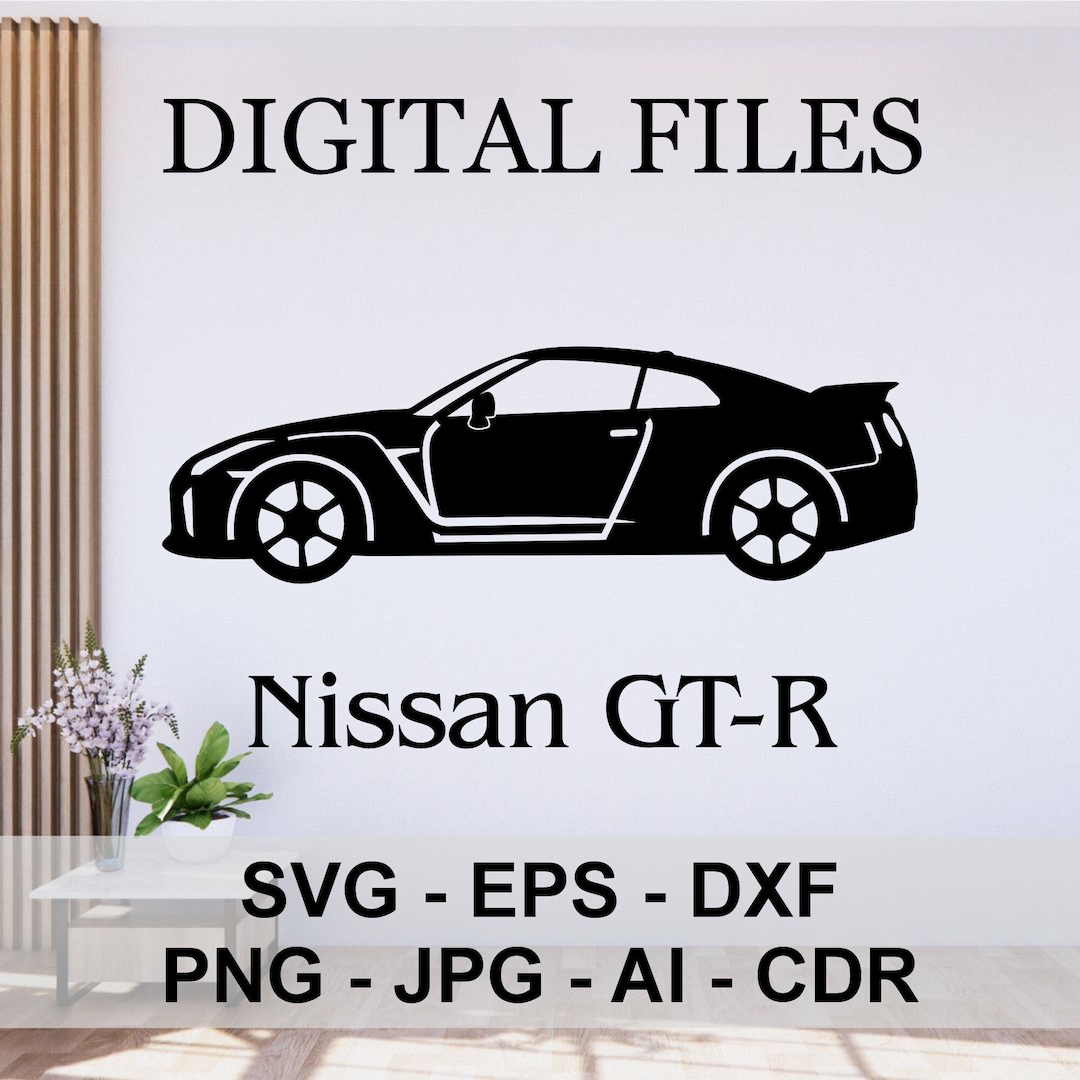 Nissan GTR, Japan Sports Car, Silhouette, Dxf, Svg, Digital Files ...