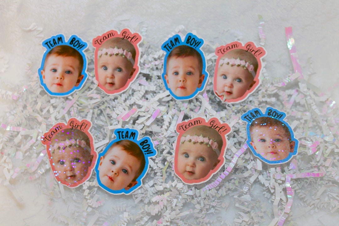 Team Boy and Team Girl Stickers, Personalized Baby Sticker, Baby Shower ...