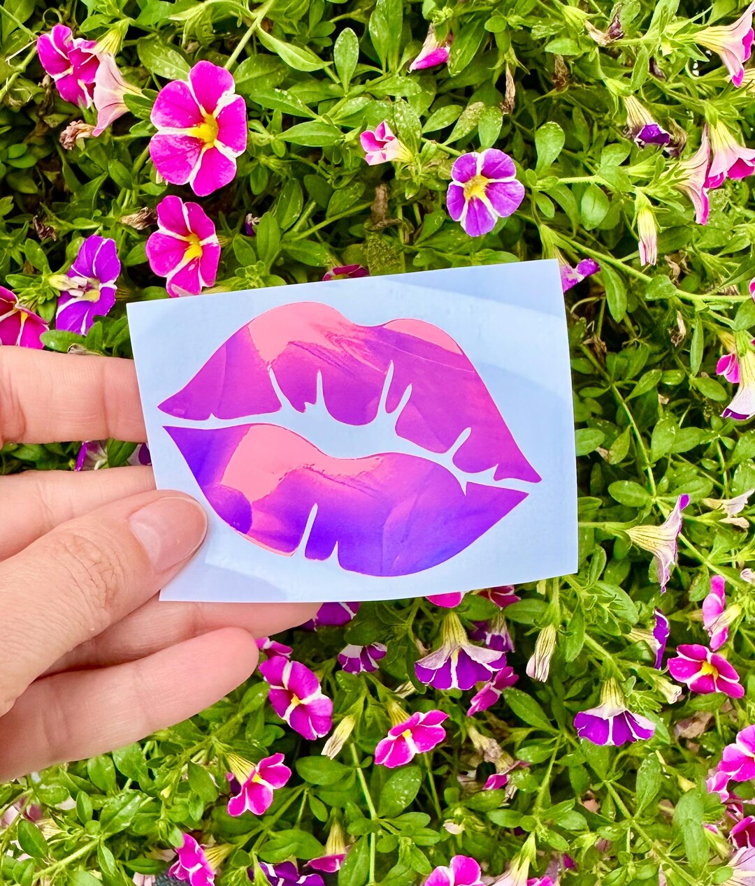 Holographic Pink Kiss Decal: Waterproof Car/laptop Sticker - Etsy