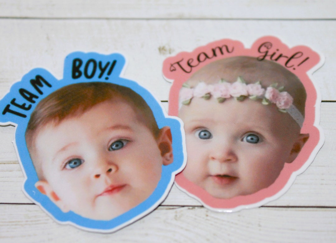Team Boy and Team Girl Stickers, Personalized Baby Sticker, Baby Shower ...