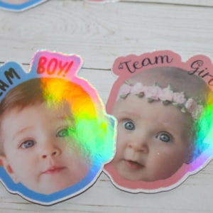Team Boy and Team Girl Stickers, Personalized Baby Sticker, Baby Shower ...
