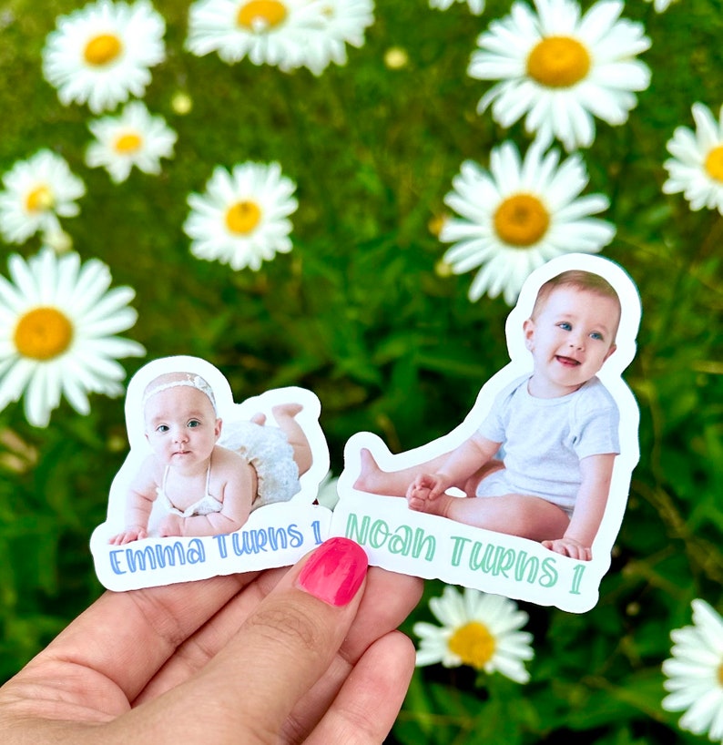 Custom Baby Face Stickers: First Birthday Party Favors (10 Count) - Etsy