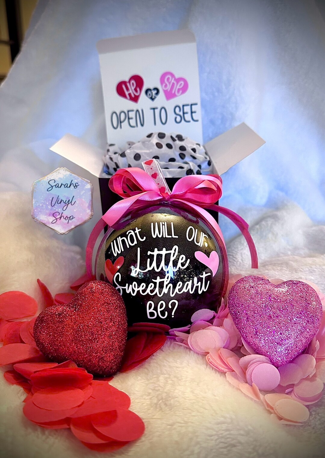 Gender Reveal Valentine's Day Ball, Valentines Baby Reveal, Gender ...