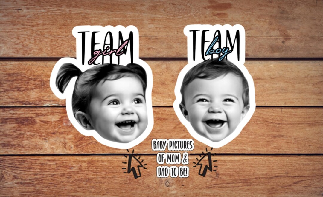 Gender Reveal Party Decor Stickers, Personalized Baby Sticker, Baby ...