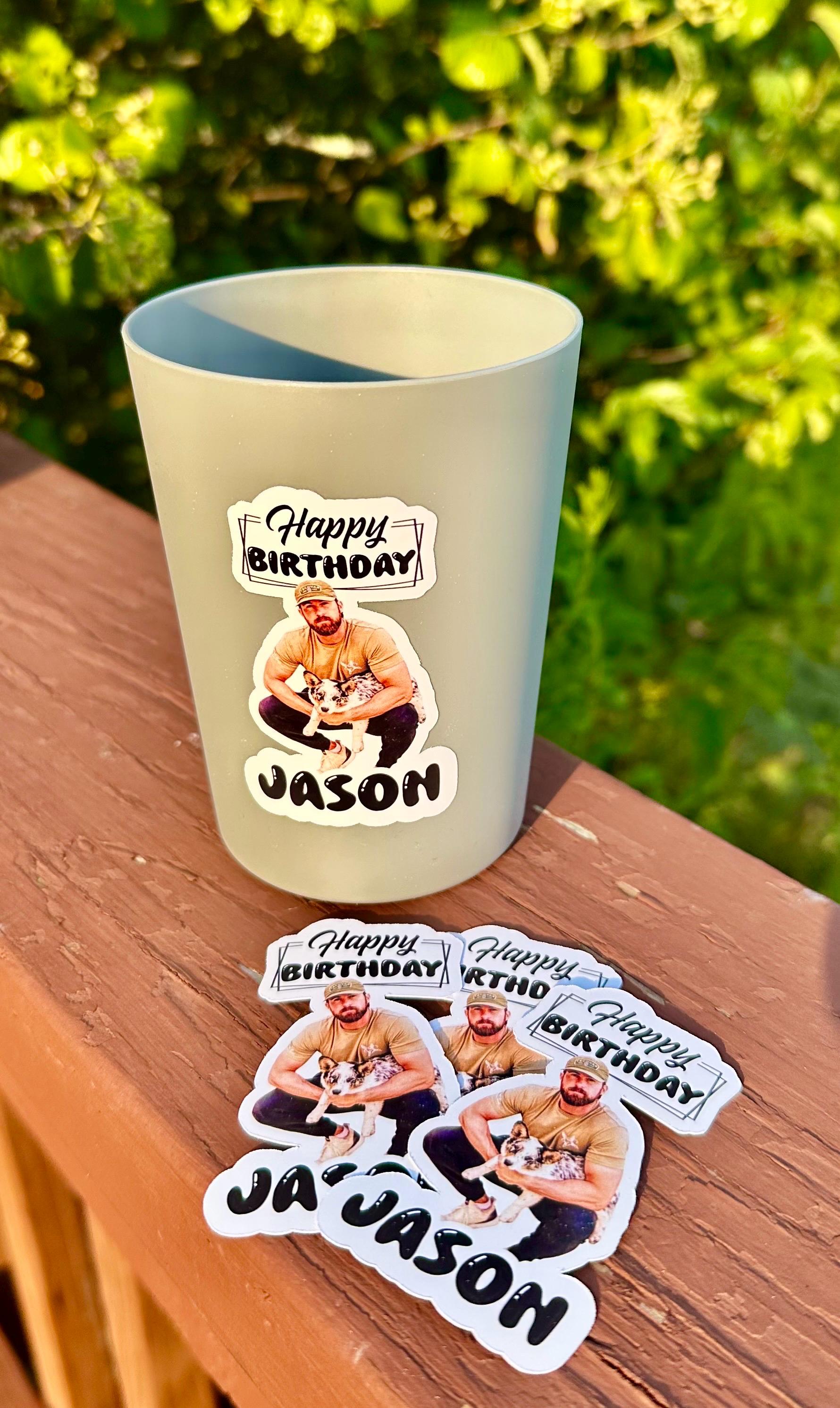 Custom Face Birthday Stickers: Personalized Party Favors, Any Age - Etsy