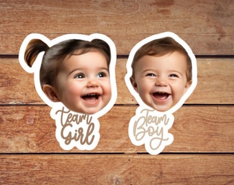 Team Boy and Team Girl Stickers, Personalized Baby Sticker, Baby Shower ...
