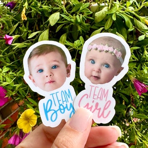 Team Boy and Team Girl Stickers, Custom Gender Reveal Sticker, Mom and ...
