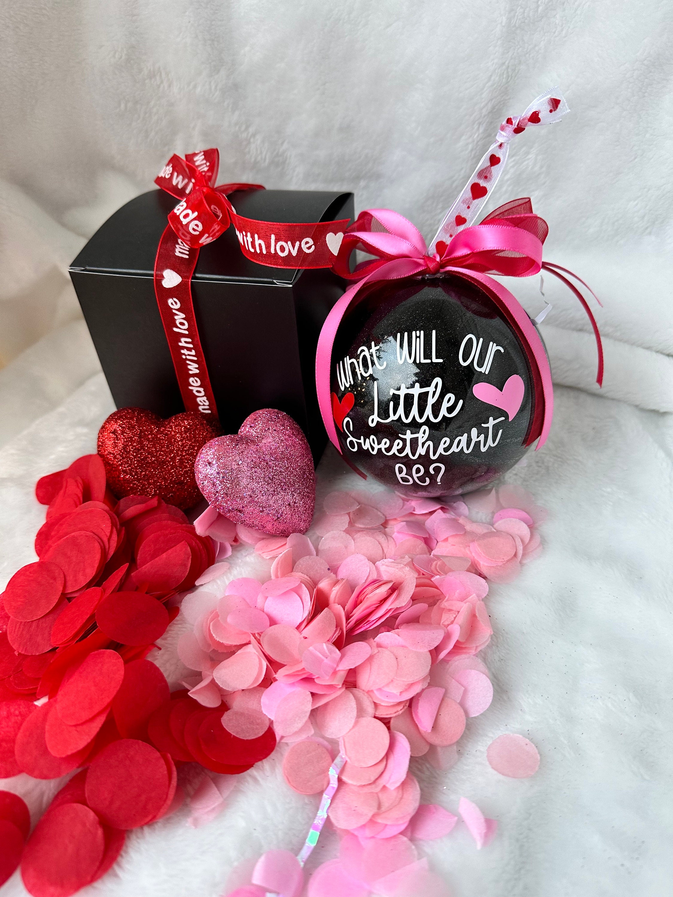 Valentine's Day Gender Reveal Ball, Valentines Baby Reveal, Gender ...