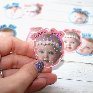 Team Boy and Team Girl Stickers, Personalized Baby Sticker, Baby Shower ...