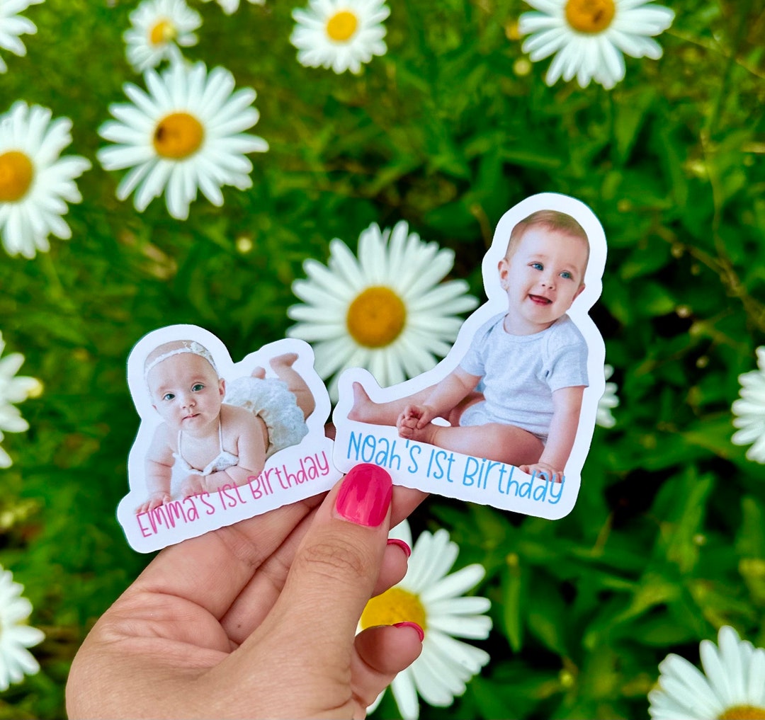 Custom Baby Face Stickers: First Birthday Party Favors (10 Count) - Etsy