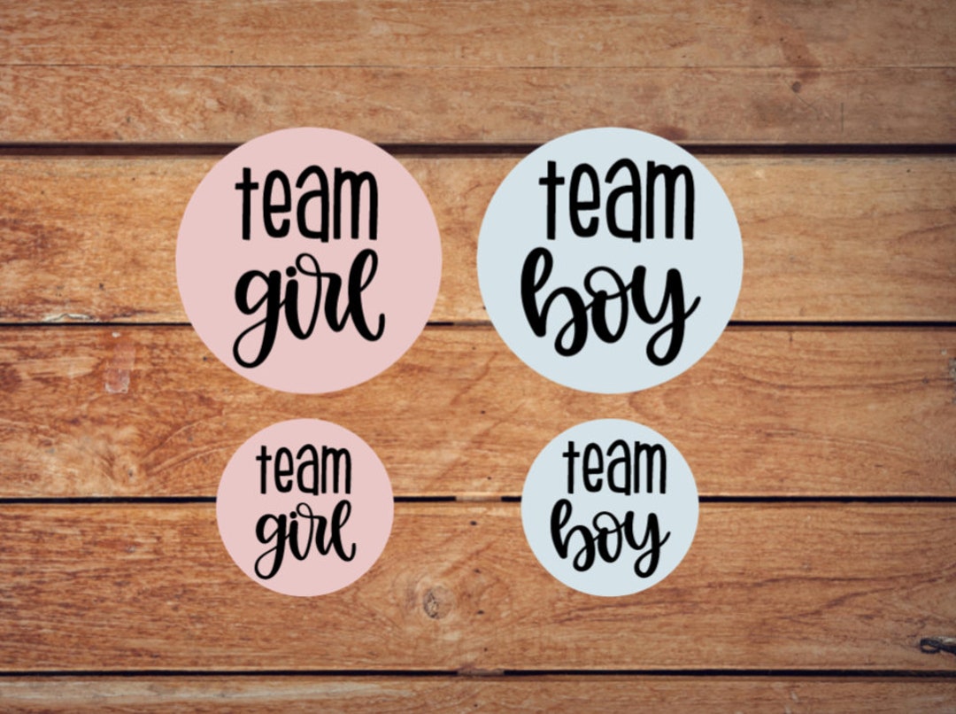 Team Boy and Team Girl Stickers, Personalized Baby Sticker, Baby Shower ...