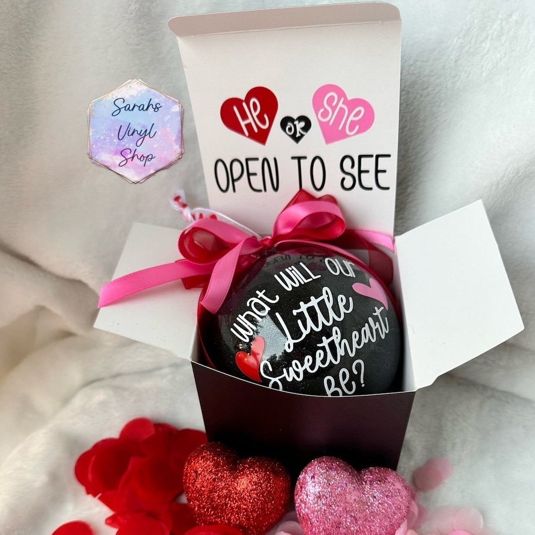 Valentine's Day Gender Reveal Ball, Valentines Baby Reveal, Gender ...