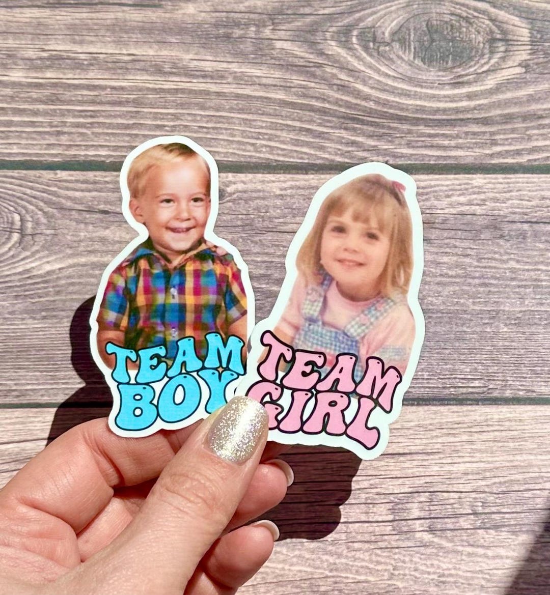Team Boy and Team Girl Stickers, Personalized Baby Sticker, Baby Shower ...