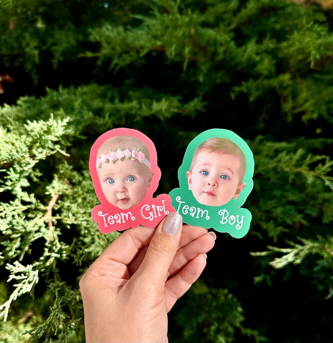Christmas Gender Reveal Team Boy and Team Girl Stickers, Parents to Be ...