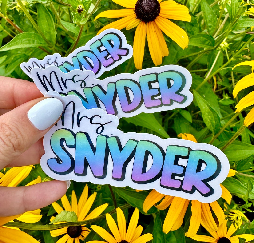 20 Custom Teacher Stickers, Back to School Teacher Gift, Teacher Name ...