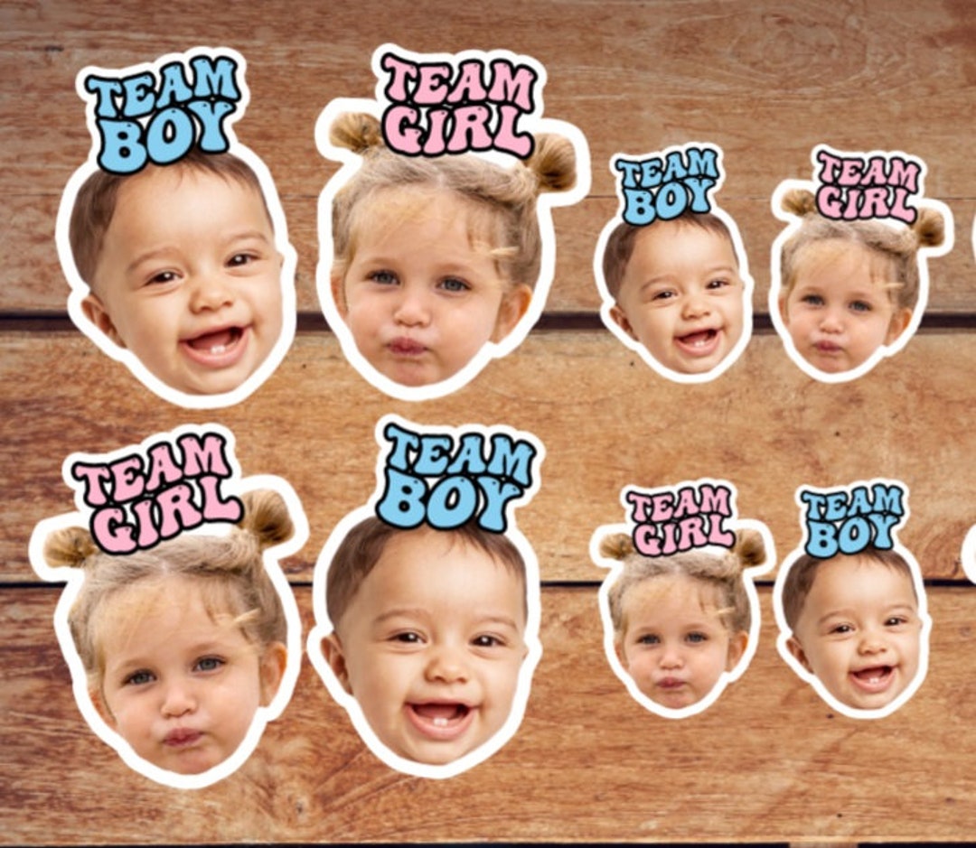 Team Boy and Team Girl Stickers, Personalized Baby Sticker, Baby Shower ...