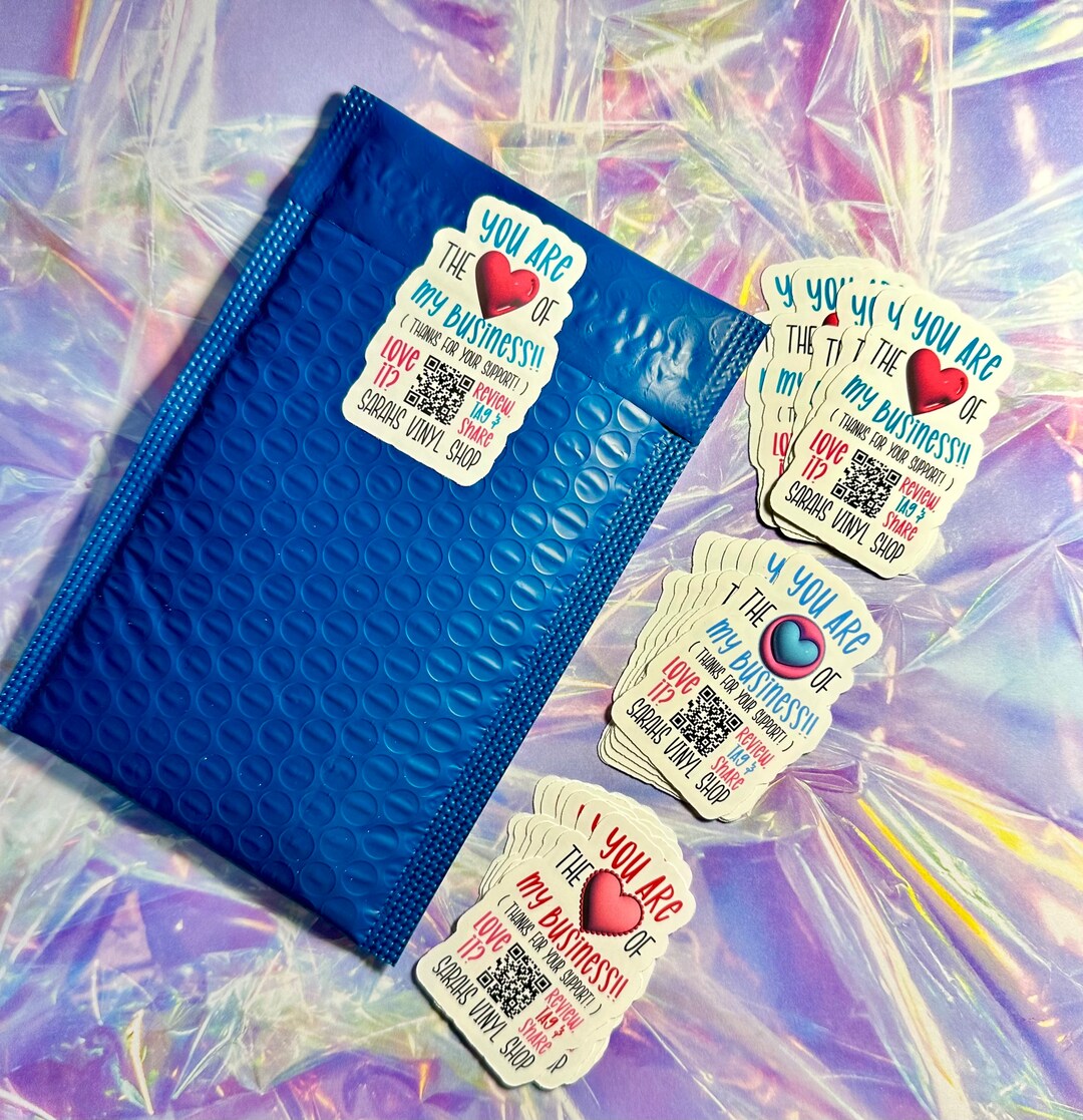 Custom Business Thank You Sticker: QR Code Packaging Labels - Etsy