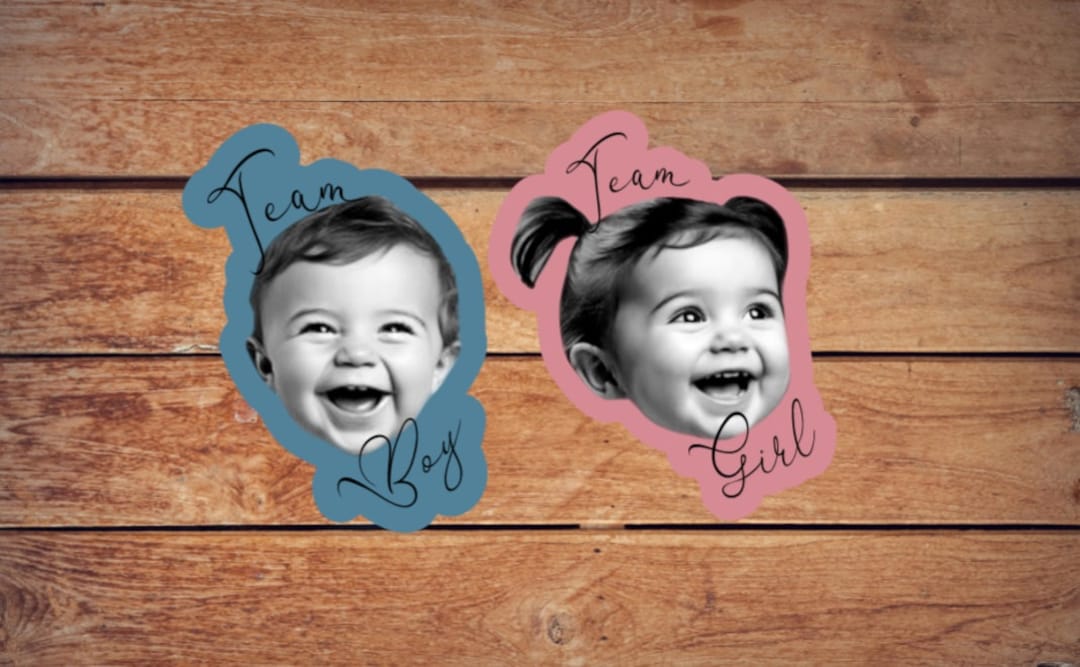 Gender Reveal, Gender Reveal Decor, Personalized Baby Sticker, Baby ...