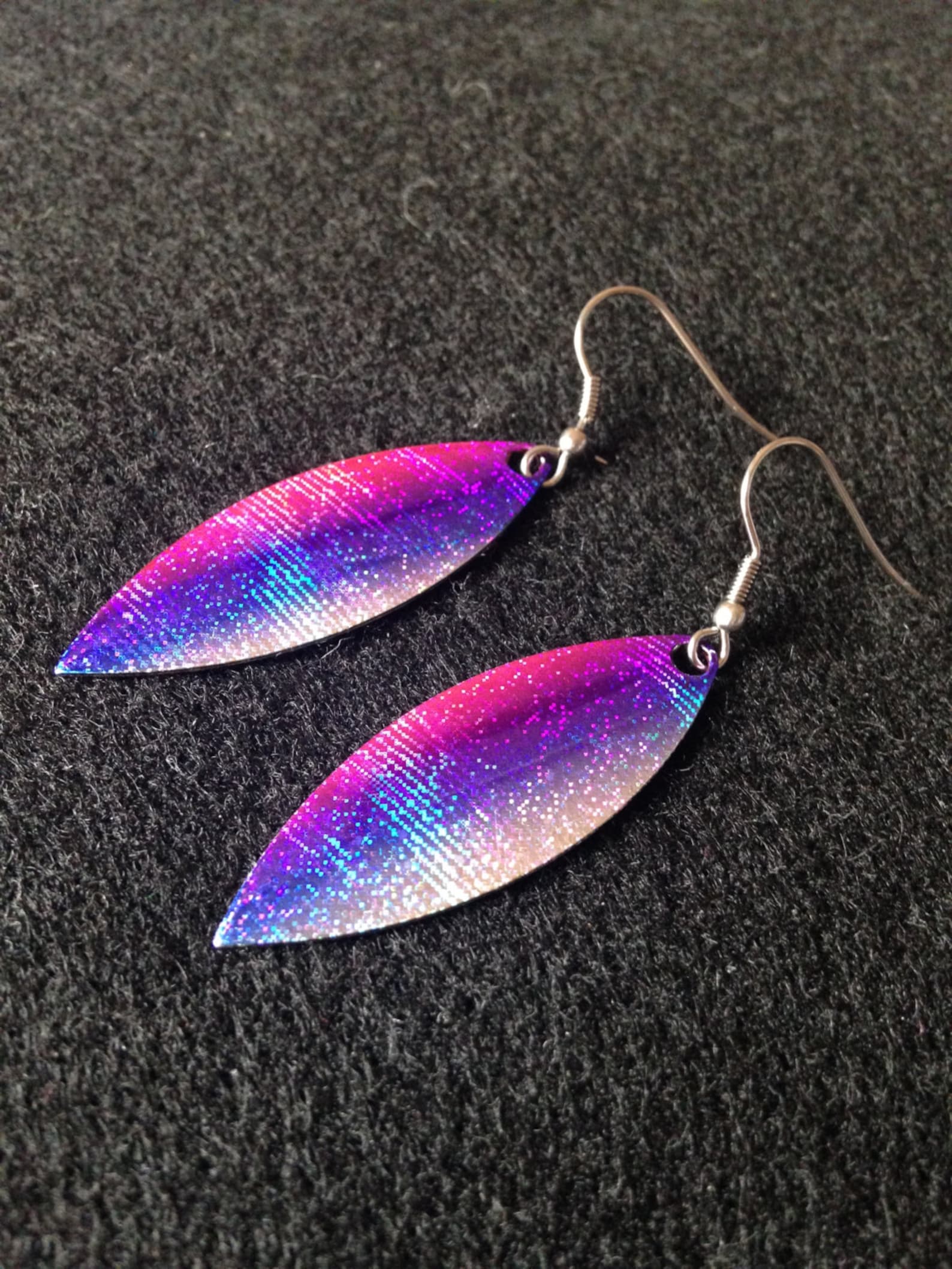 Fishing Lure Earrings-gorgeous Holographic Purple, Blue, Pink and ...