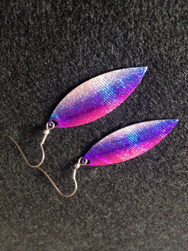 Fishing Lure Earrings-gorgeous Holographic Purple, Blue, Pink and ...