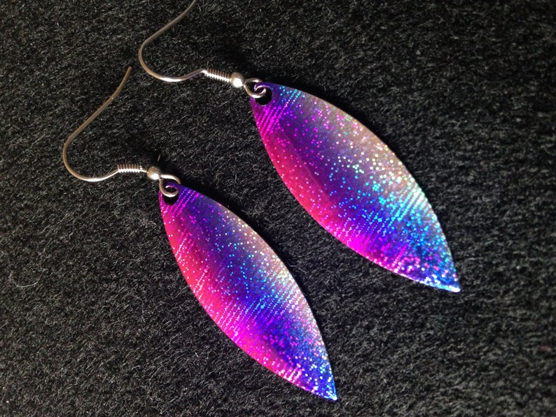 Fishing Lure Earrings-gorgeous Holographic Purple, Blue, Pink and ...