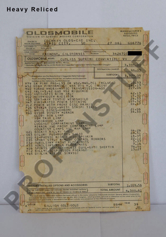 64-87 Oldsmobile 442, Cutlass, Cutlass Supreme, SX Reproduction Window ...