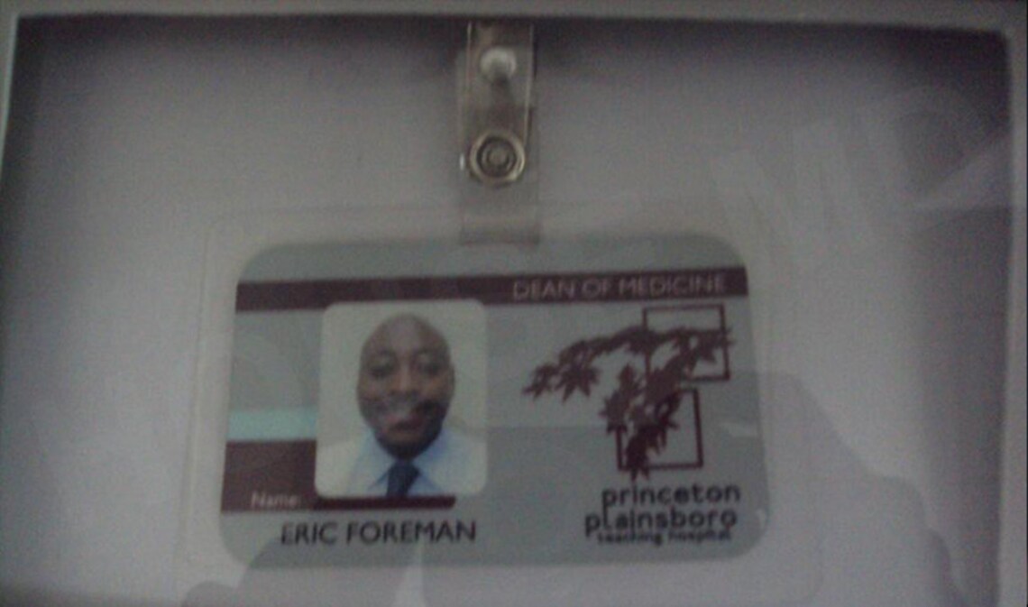 House MD Dr. Eric Foreman Dean ID Badge Screen Accurate Replica TV Show ...
