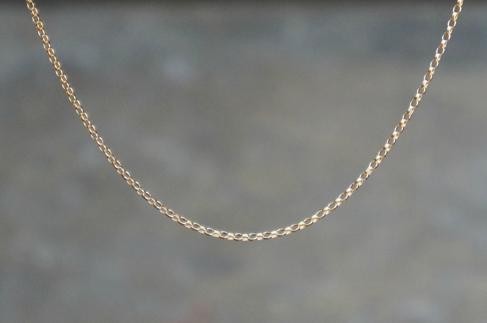 Gold Rolo Necklace // 14k Gold Filled Chain Necklace Round | Etsy