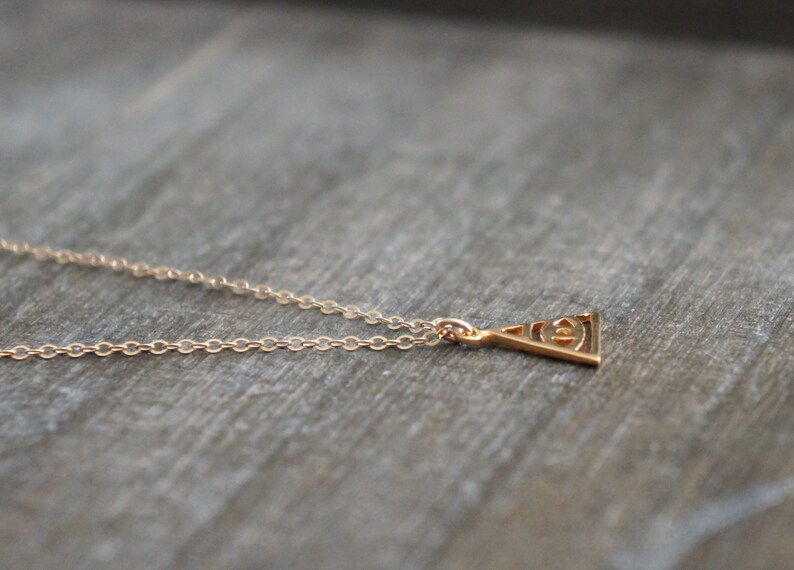 All Seeing Eye Necklace / Gold Eye in a Triangle Pendant on a - Etsy