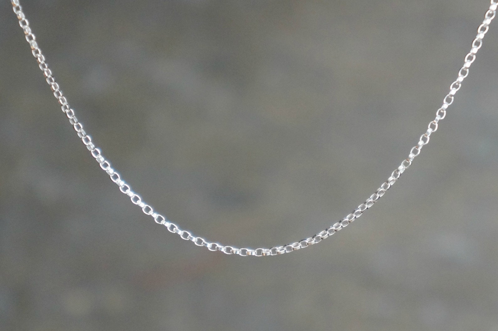 Silver Rolo Necklace // Sterling Silver Chain Necklace Round - Etsy