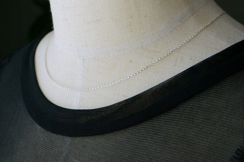 Silver Rolo Necklace // Sterling Silver Chain Necklace Round - Etsy