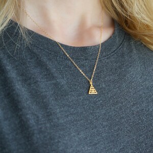 All Seeing Eye Necklace / Gold Eye in a Triangle Pendant on a Dainty ...