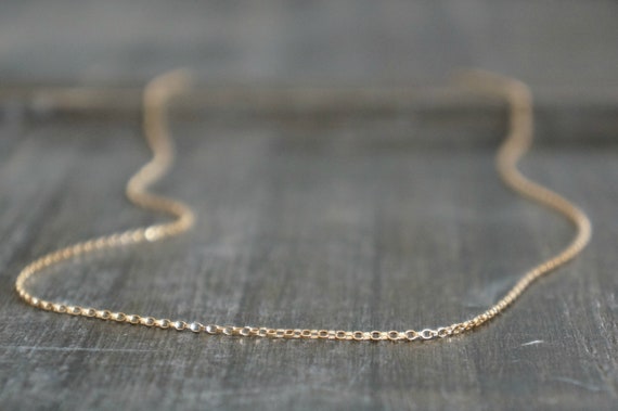 Gold Rolo Necklace // 14k Gold Filled Chain Necklace Round | Etsy