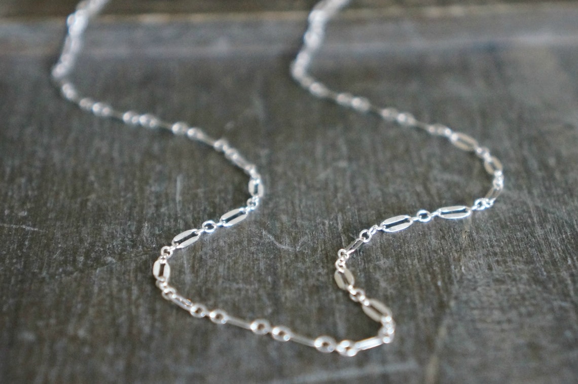 Dainty Shimmering Necklace // Sterling Silver Chain Necklace / - Etsy
