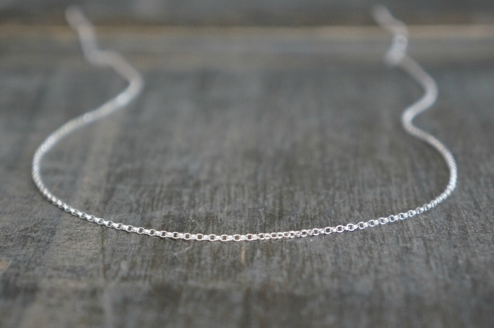 Silver Rolo Necklace // Sterling Silver Chain Necklace Round - Etsy