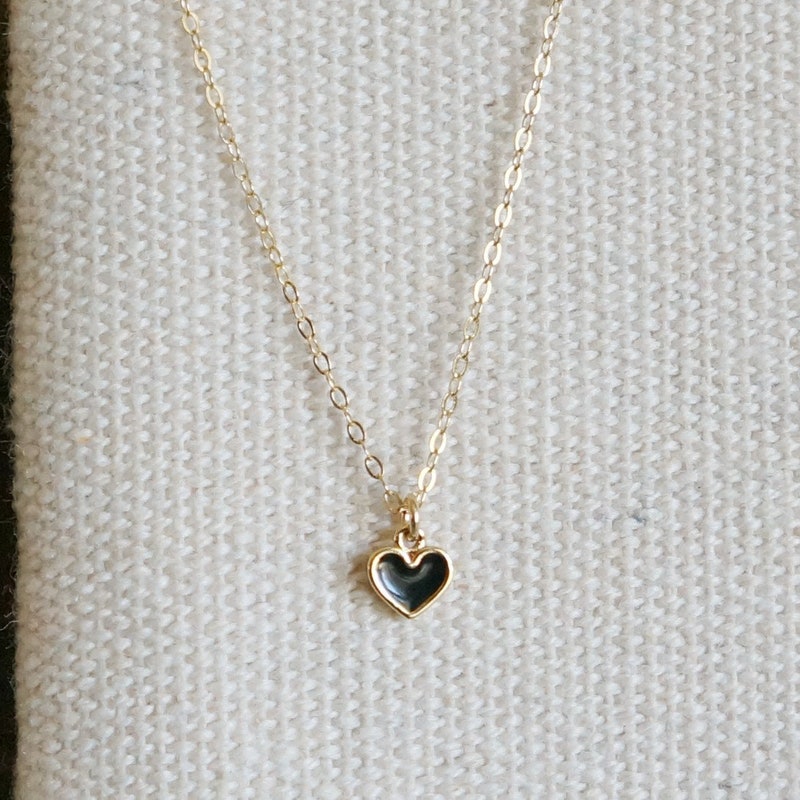 Gold Filled Enamel Mini Heart - Etsy