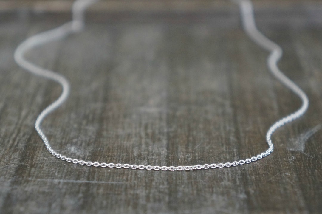 Thin Silver Necklace // Dainty Sterling Silver Chain Necklace • Long or ...