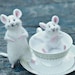 MADE TO ORDER White Mice Mouse in the Cup Cute Mouse Mouse on - Etsy