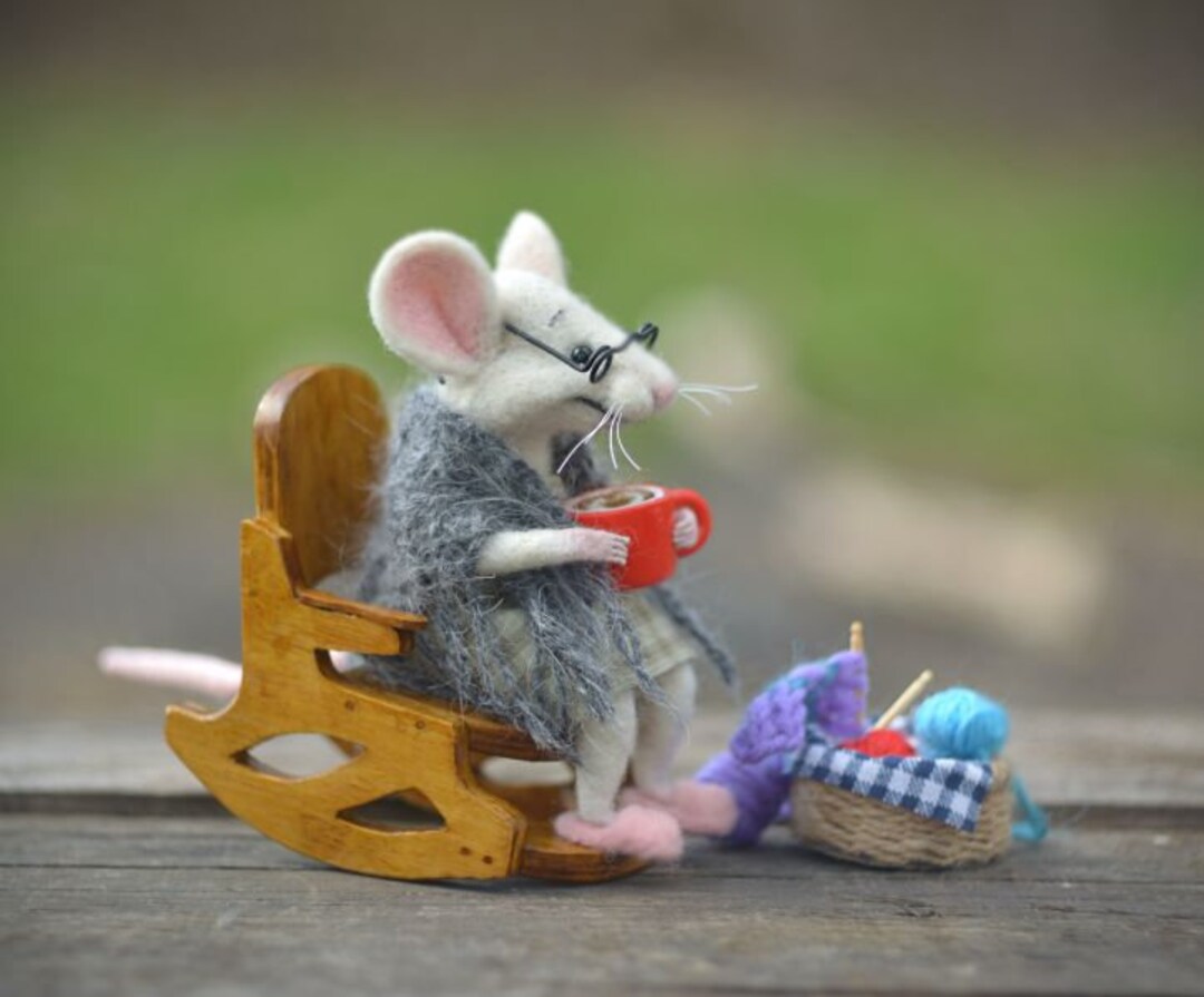 Made to Order Collectible Figurine Mouse in Armchair Gift for - Etsy