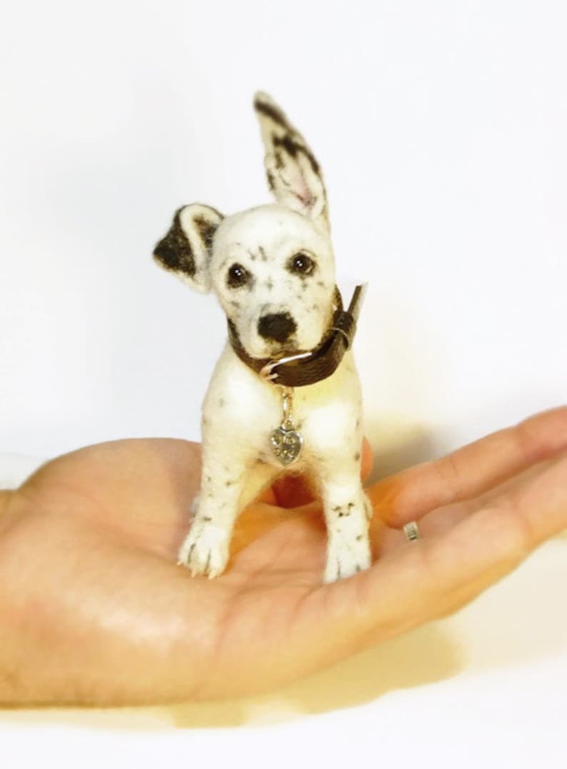 MADE TO ORDER Miniature dog Miniature sculpture Felted dog | Etsy