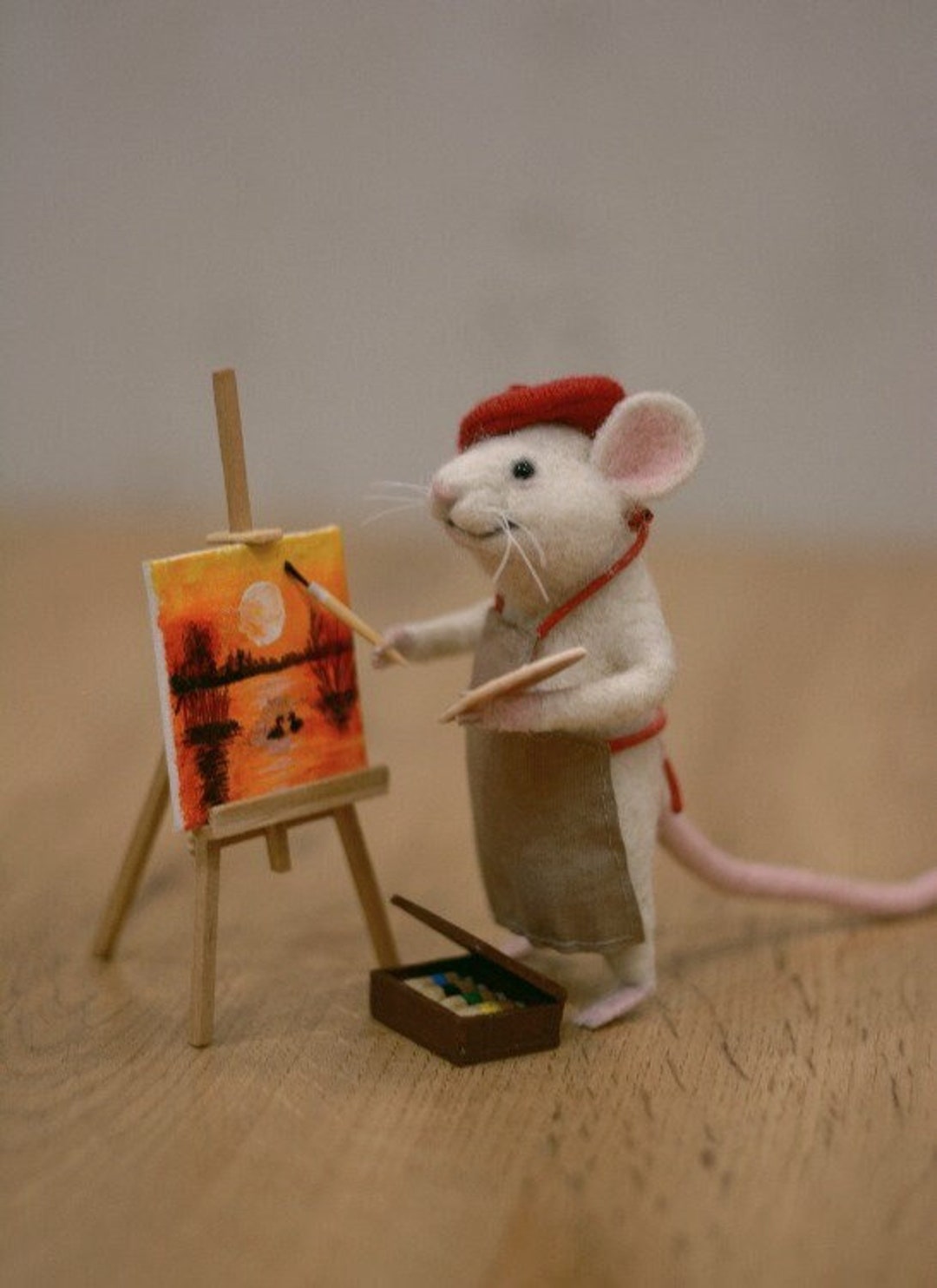 Made to Order, Mouse Artist, Personalized, Gift to Artist, Felted Mouse ...